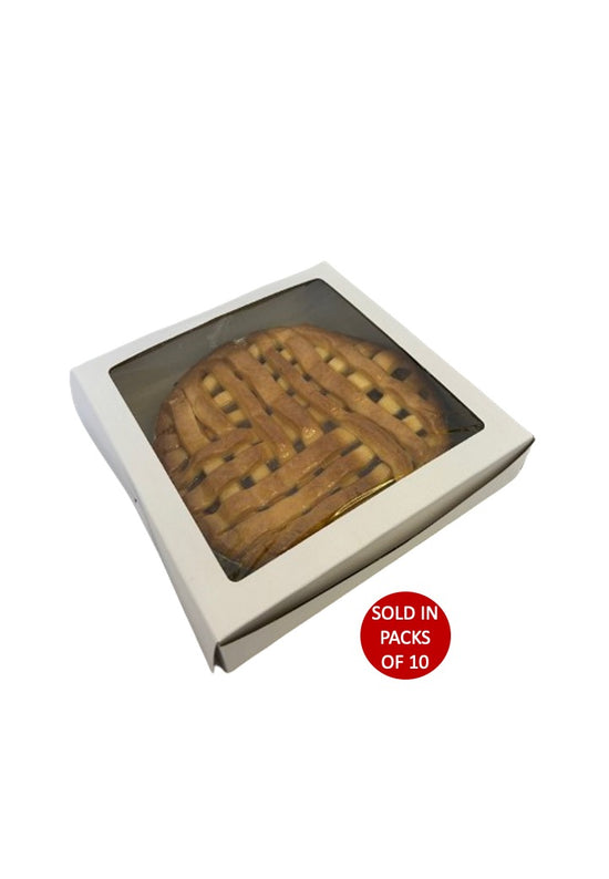 Pie Box with Window (White) 9x9x2 (225x225x50mm) – In The Box