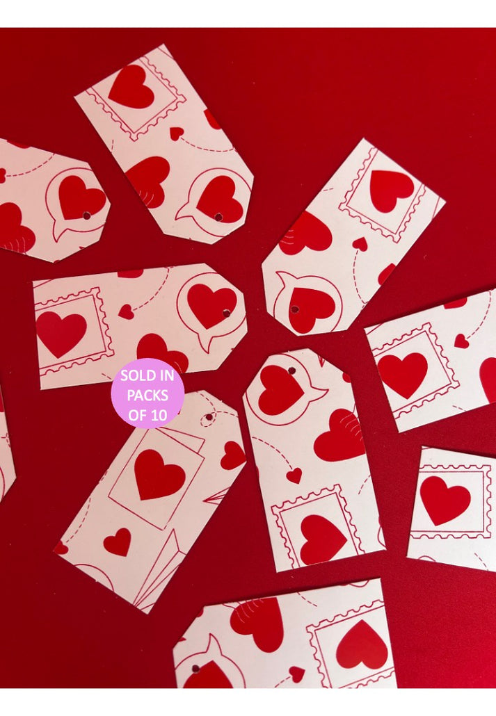 Rectangular Gift Tags (White) (Red Love Letters) – In The Box