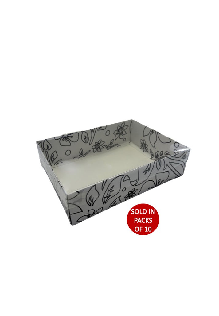 White Hamper Box (Flowers) 300x220x80mm – In The Box